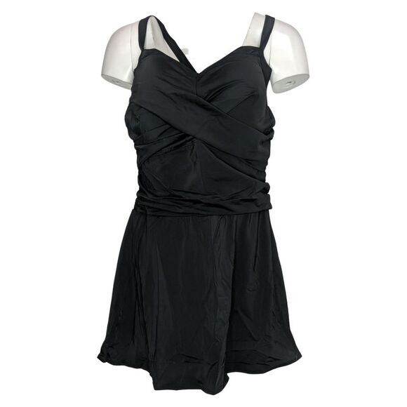 Denim&Co | Swim | Denim Co Beach Petite Twist Front Swim Dress Womens ...